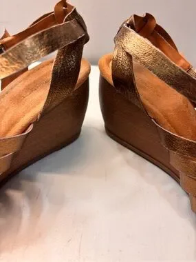 G.H. Bass & Co. | Shoes | G H Bass Co Edie Bronze Leather Wedge Sandals ...